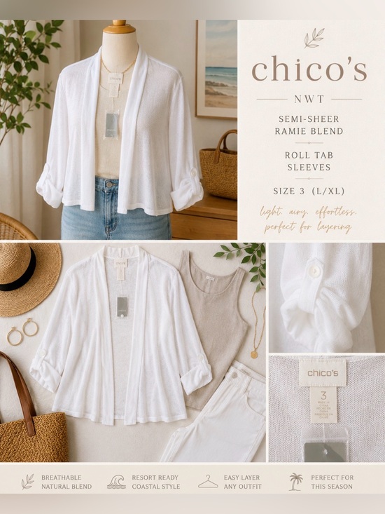 Chico's | Sweaters | Chicos White Lightweight Openfront Cardigan | Poshmark